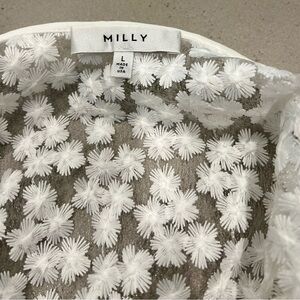 Milly | Tops | Nwot Milly Lydia Floral Embroidered Lace White Crop Top ...